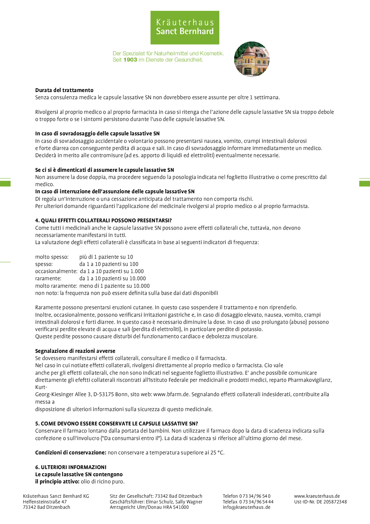 Capsule lassative SN » Acquista adesso in modo sicuro | Sanct Bernhard