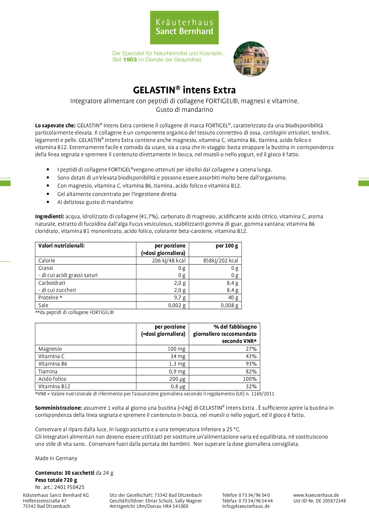 GELASTIN® intens Extra | recensioni dei prodotti | Sanct Bernhard