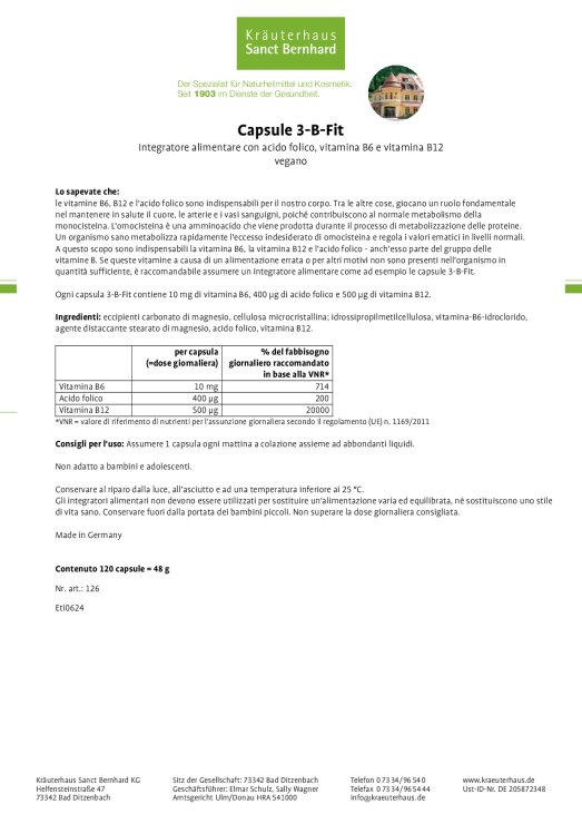 Capsule 3-B-Fit » Acquista adesso in modo sicuro | Sanct Bernhard